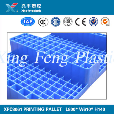 High quality flat top design Injection molding three-foot pallet for printing industry