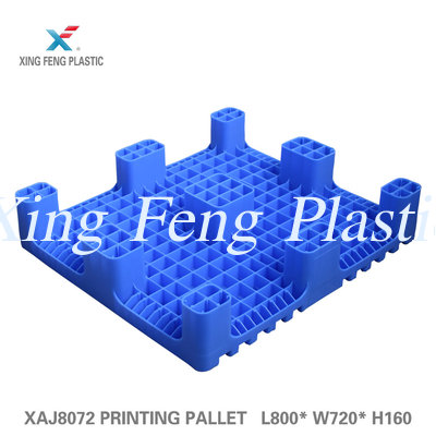 Virgin HDPE groove surfaced single faced plastic pallet special use in printing industry with printing machine MANROLAND