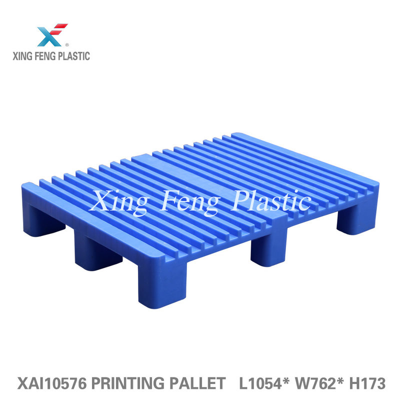 Non stop plastic pallet for printing industry with printing machine HEIDELBERG CD 102 converting pallets for printing