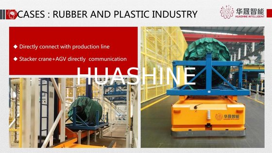 RUMBER AND PLASTIC INDUSTRY USING STACKER CRANE AND AGV  INTELLIGENT EQUIPMENTS AT SMART FACTORY