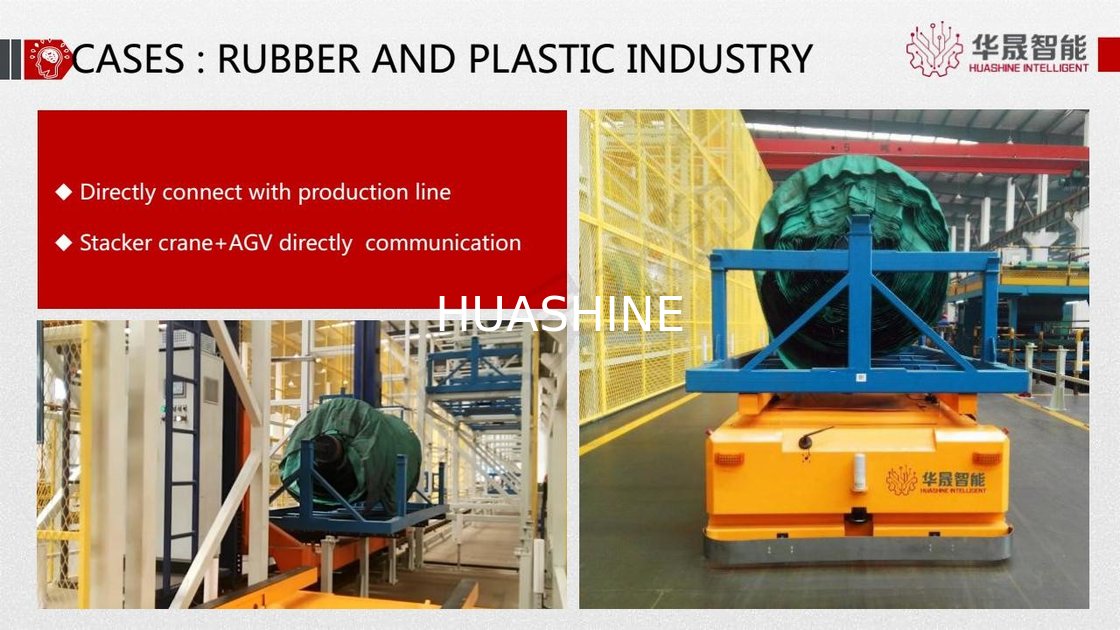 RUMBER AND PLASTIC INDUSTRY USING STACKER CRANE AND AGV  INTELLIGENT EQUIPMENTS AT SMART FACTORY