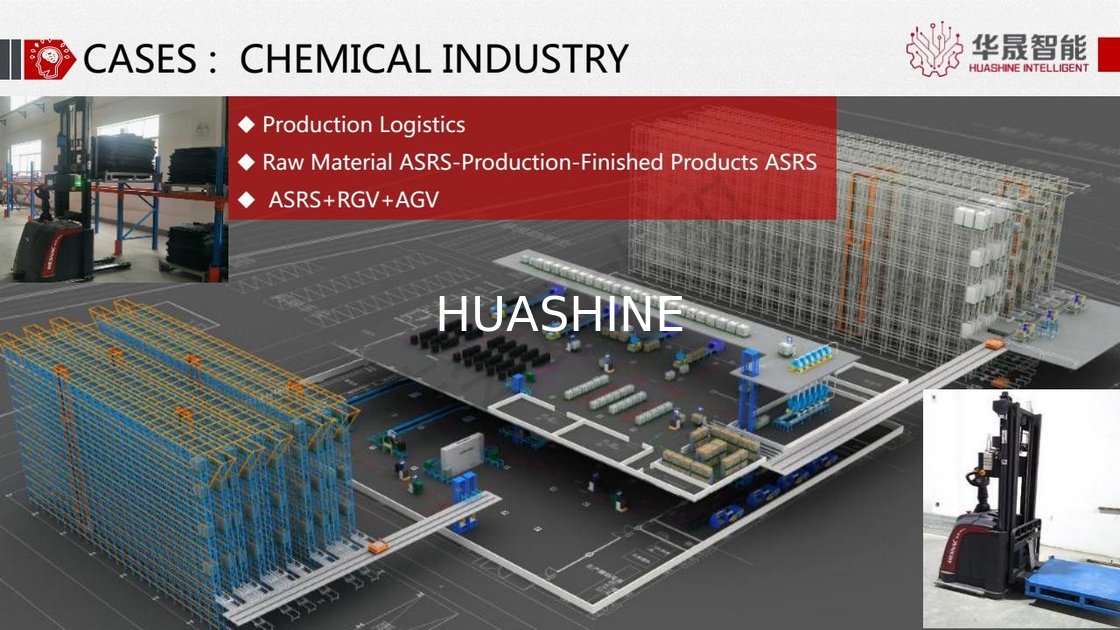 ASRS+RGV+AGV  IN PRODUCTION LOGISTICS  INDUSTRY OF INTELLIGENT EQUIPMENTS AT SMART FACTORY