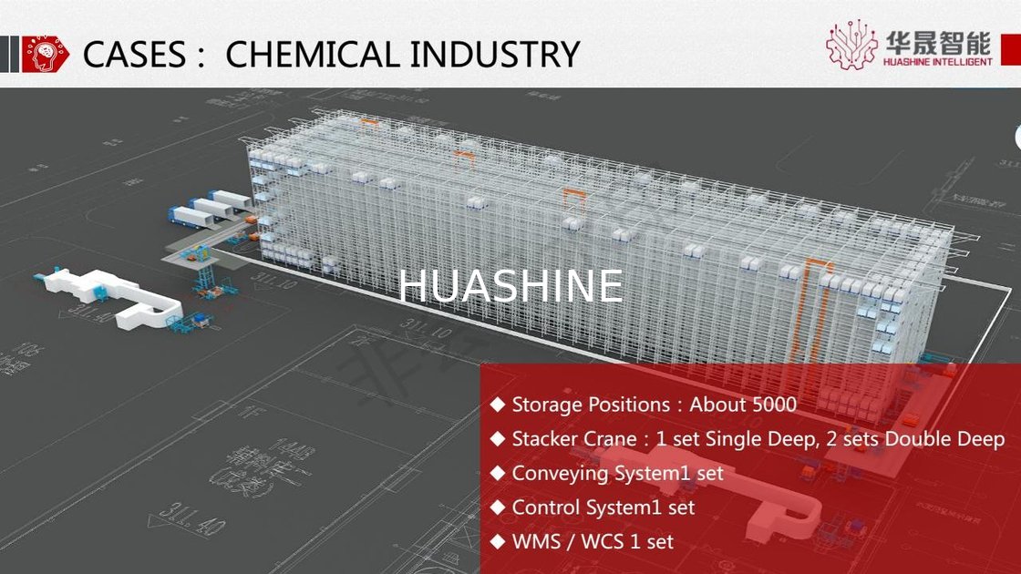 STORAGE POSITIONS ABOUT 500  IN PRODUCTION LOGISTICS IN CHEMICAL INDUSTRY OF INTELLIGENT EQUIPMENTS AT SMART FACTORY