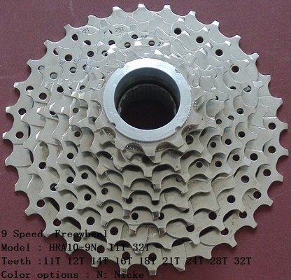 High Speed Mountain Bike Freewheel , Carbon Steel 9 Speed Cassette