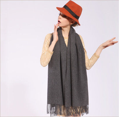 Fashion Gray Long Solid Colored Scarves Neck Scarves For Women