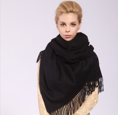 Personalized Elegant Black / Red 100% Wool Scarf Digital Printed Pashmina Shawls