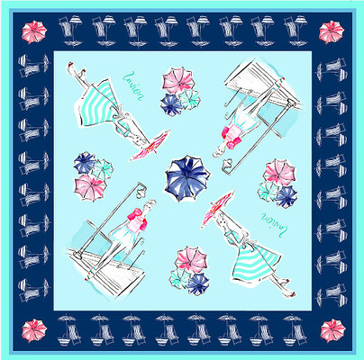 Jacquard / Embroidered Silk Bandana Scarf Linen / Modal Scarves 90cmx90cm