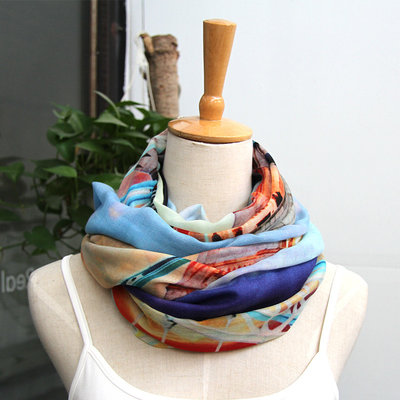 Custom Winter Warm Weave Wool Pashmina Shawls Digital Printing Scarves