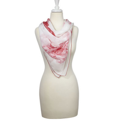 Environmental Long / Square Floral Silk Scarves Chiffon / Habotai Silk Scarf
