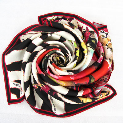 Multifunctional Custom Made Neck Mulberry Silk Bandana Scarf For Girls