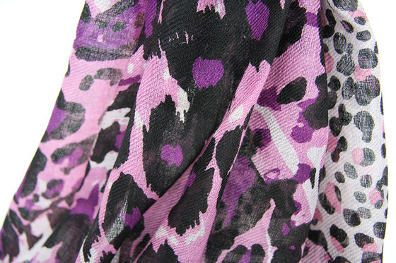 Wool / Cashmere Pashmina Silk Shawl Leopard Print Scarves For Womens