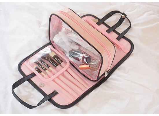 China 2019 new ins web celebrity cosmetics bag large capacity small size storage bag portable three in one boxes supplier