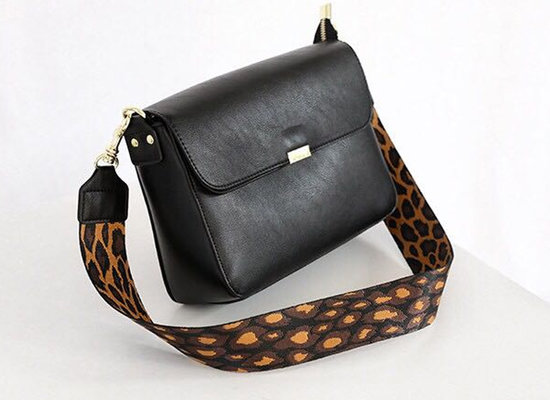 China Fashion retro joker soft PU leather shoulder aslant cross bag leopard-print wide shoulder strap small crossbody bags supplier