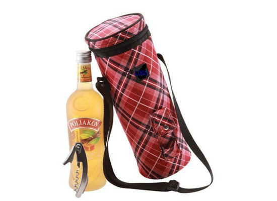Round ice insulated cooler bag single wine bottle bags supplier