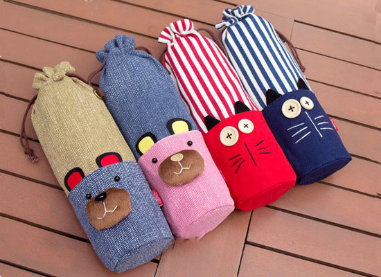 2019 Hot-Selling BPA FREE Collapsible cute cartoon sleeve water bottles bags supplier