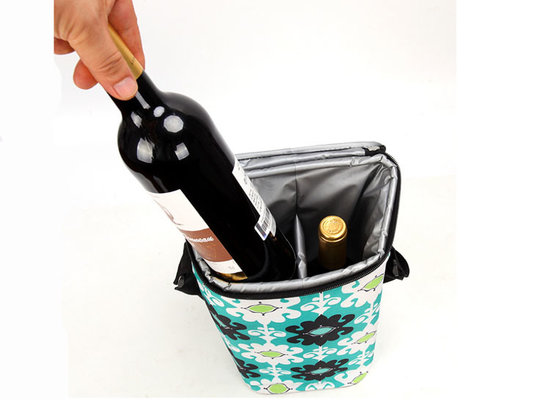 Ice insulated nylon wine bottle cooler bag for double wines supplier