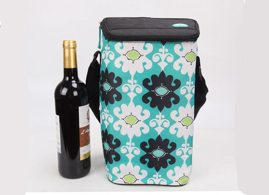 Ice insulated nylon wine bottle cooler bag for double wines supplier
