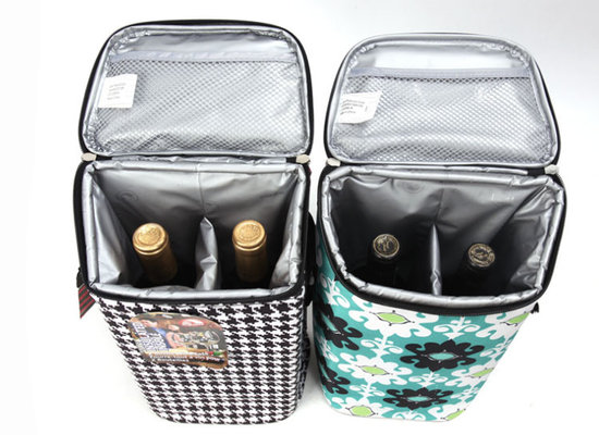 Ice insulated nylon wine bottle cooler bag for double wines supplier