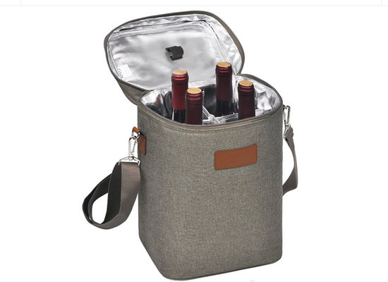 Premium quality Ice Insulated oxford wine bottle cooler bag for four wines supplier