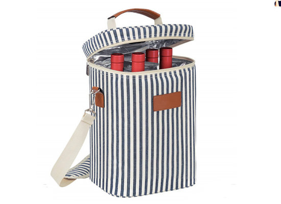 Premium quality Ice Insulated oxford wine bottle cooler bag for four wines supplier