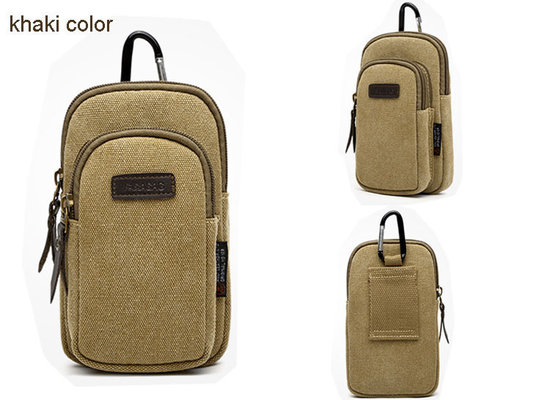 Male wear belt multi-function vertical hanging canvas Mobile phone bag supplier