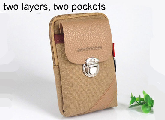 Male wear belt multi-function vertical canvas Mobile phone bag supplier
