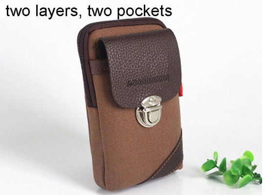 Male wear belt multi-function vertical canvas Mobile phone bag supplier