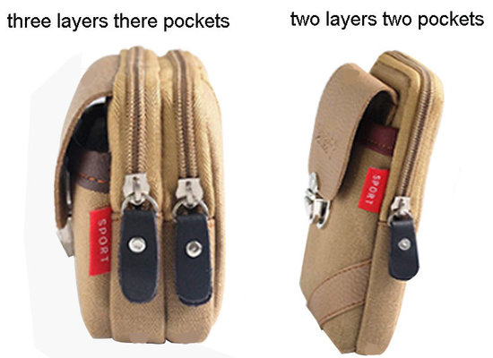 Male wear belt multi-function vertical canvas Mobile phone bag supplier