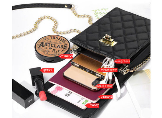 2019 new leather mini small change small bag vertical versatile rim-mesh sheepskin cell phone bag supplier