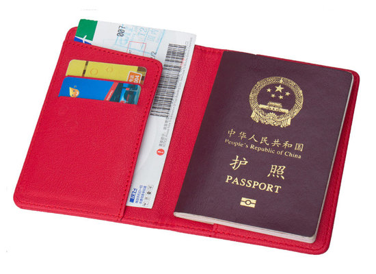 customized advertising LOGO Business passport holder high-grade passport cover PU ticket holder short passport bag supplier