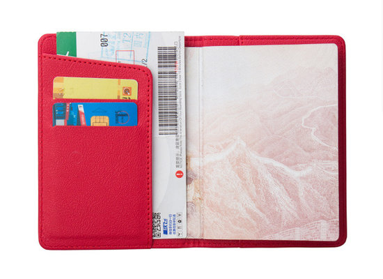 customized advertising LOGO Business passport holder high-grade passport cover PU ticket holder short passport bag supplier
