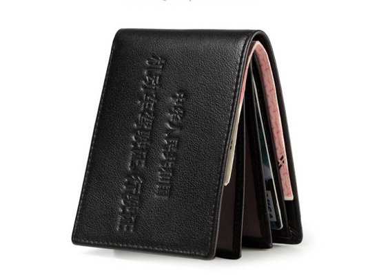 Driver's license Anti-theft brush leather multi-card position man shield RFID chip function thin wallet supplier