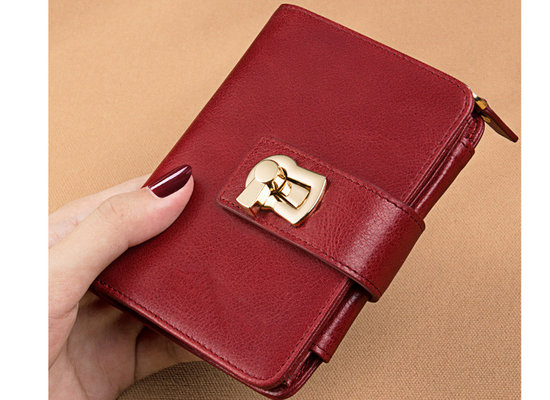 Purse lady short 2019 leather zipper folding card bag integrated fashion women's multi-function small wallet supplier
