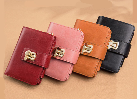 Purse lady short 2019 leather zipper folding card bag integrated fashion women's multi-function small wallet supplier