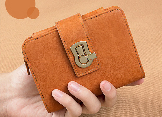 Purse lady short 2019 leather zipper folding card bag integrated fashion women's multi-function small wallet supplier