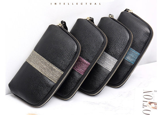 2019 new model can hold mobile phone zipper leather handbag clutch wallet bag for women supplier