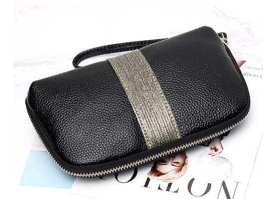 2019 new model can hold mobile phone zipper leather handbag clutch wallet bag for women supplier
