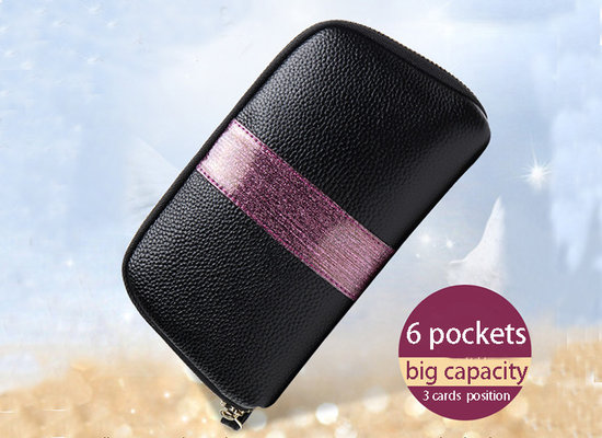 2019 new model can hold mobile phone zipper leather handbag clutch wallet bag for women supplier