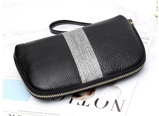 2019 new model can hold mobile phone zipper leather handbag clutch wallet bag for women supplier