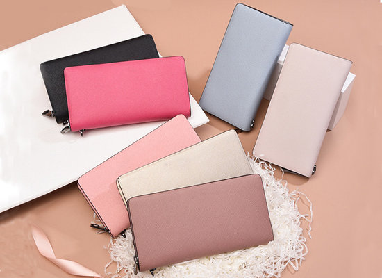 Purse lady Custom logo leather long handbag 2019 stylish simple zipper multi-functional handbag wallet supplier