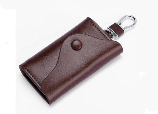 Cowhide waist key chain household large capacity fashion multi-function car lock key bags supplier