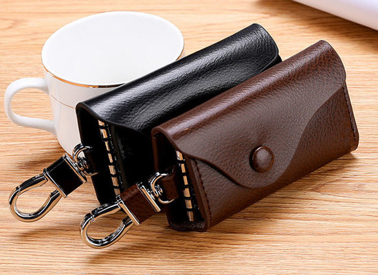 Cowhide waist key chain household large capacity fashion multi-function car lock key bags supplier