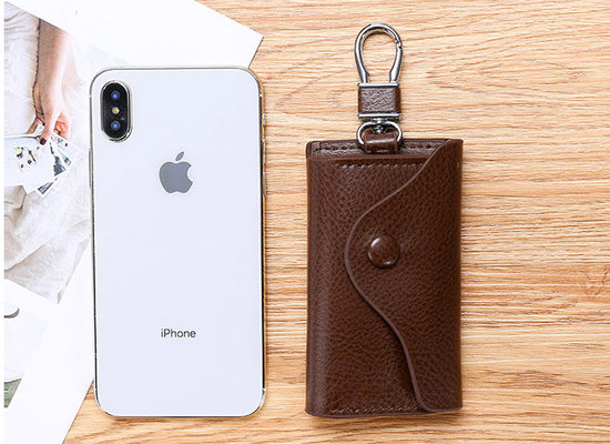 Cowhide waist key chain household large capacity fashion multi-function car lock key bags supplier