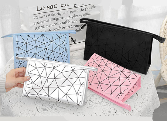 Custom logo portable large capacity simple waterproof travel toiletries storage bag supplier