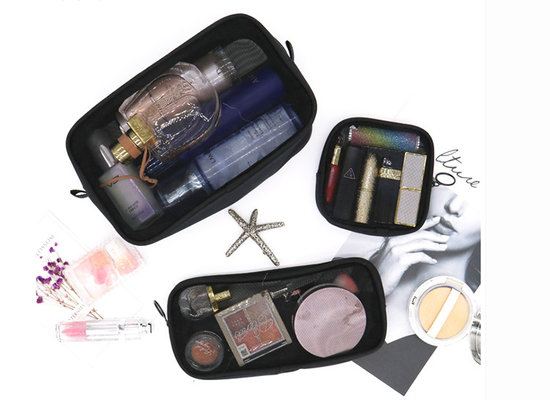 Lady portable mesh large capacity multi-functional South Korea travel three sets toiletry bag supplier
