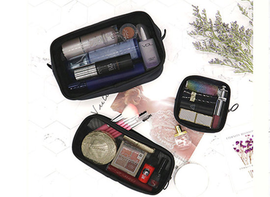 Lady portable mesh large capacity multi-functional South Korea travel three sets toiletry bag supplier