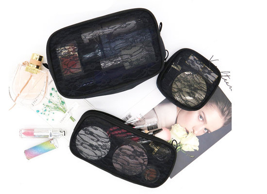 Lady portable mesh large capacity multi-functional South Korea travel three sets toiletry bag supplier