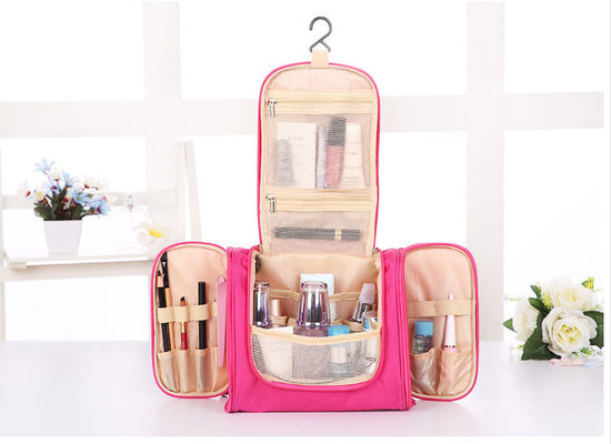 Hook toiletry bag portable travel storage bag large ear hanging double open cosmetic box supplier