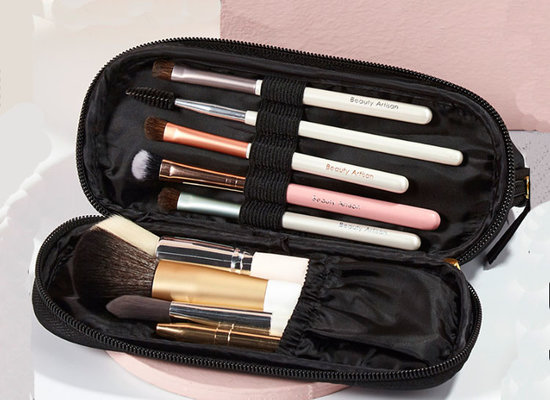 Brush bag and makeup bag 2 in one women's small portable travel set storage bag supplier