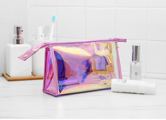 Portable laser TPU web celebrity ins style cosmetics storage bag simple transparent carry-on makeup bags supplier